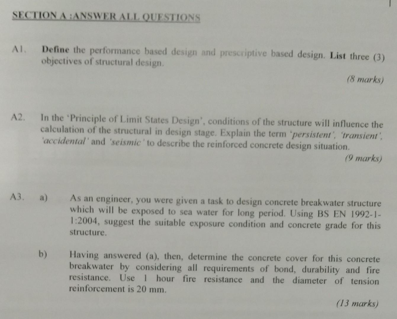Solved Define The Performance Based Design And Prescriptive
