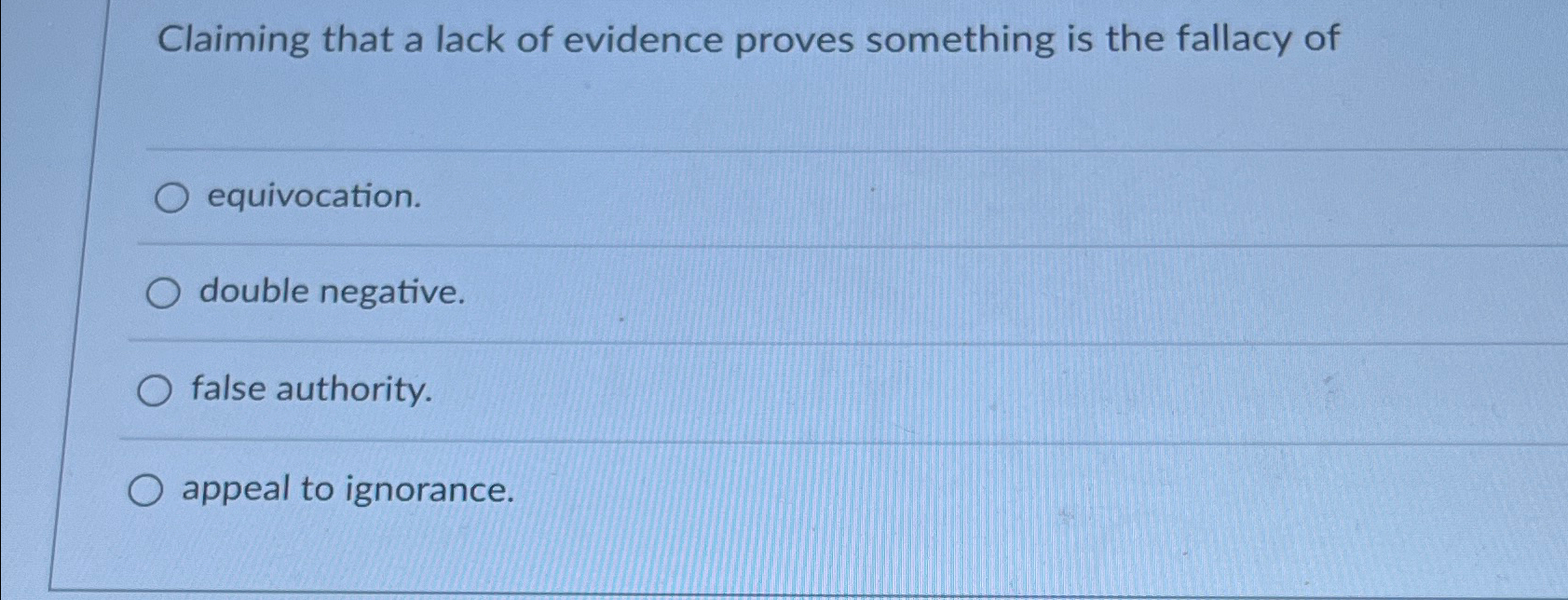 Solved Claiming that a lack of evidence proves something is | Chegg.com