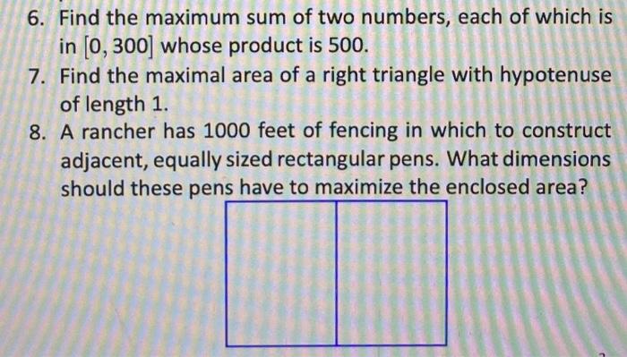 Solved 6. Find the maximum sum of two numbers, each of which | Chegg.com