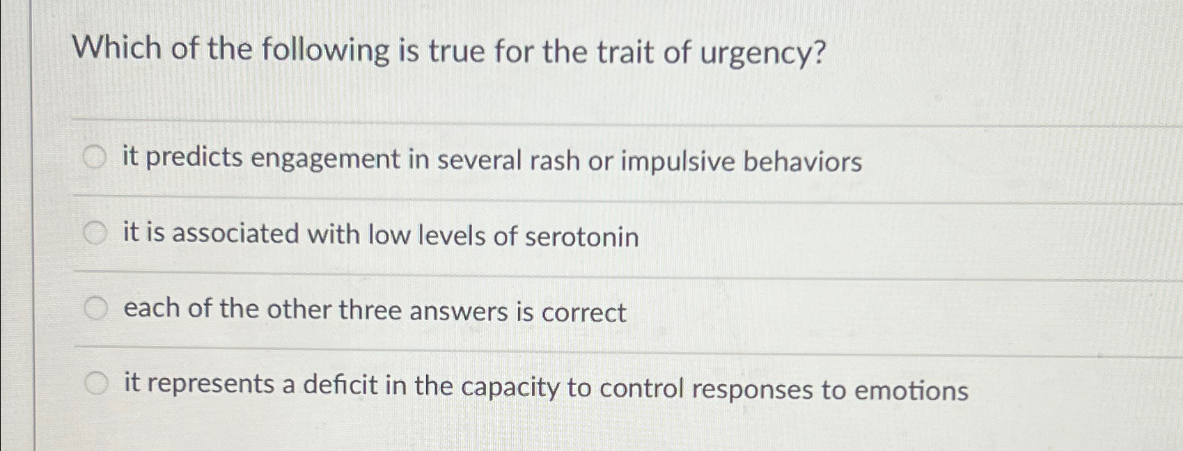 Solved Which of the following is true for the trait of | Chegg.com