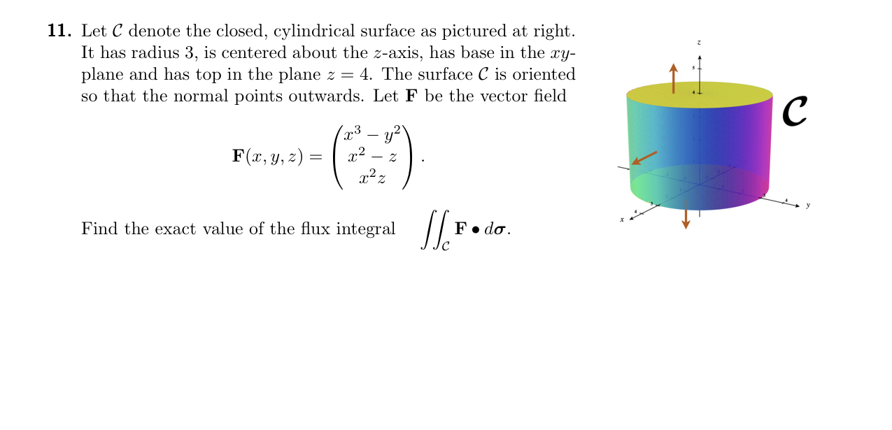 Solved Let C ﻿denote the closed, cylindrical surface as | Chegg.com
