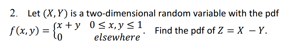 Solved Answer the following question Let (x,Y) ﻿is a | Chegg.com