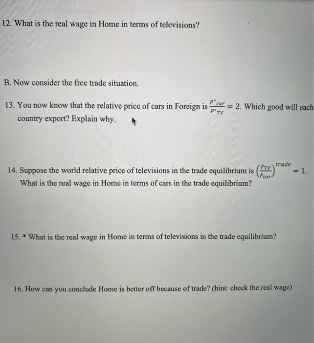 Solved Home and Foreign produce two goods: televisions and | Chegg.com