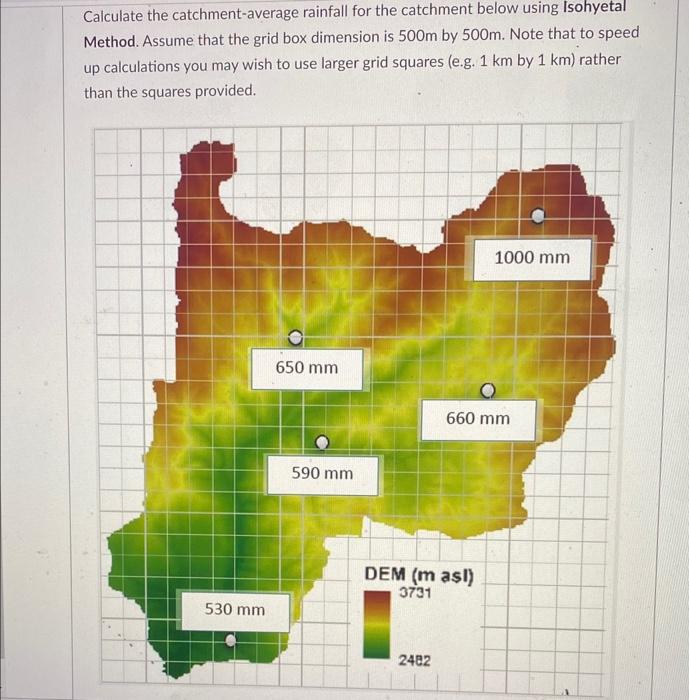 Solved Calculate the catchment-average rainfall for the | Chegg.com