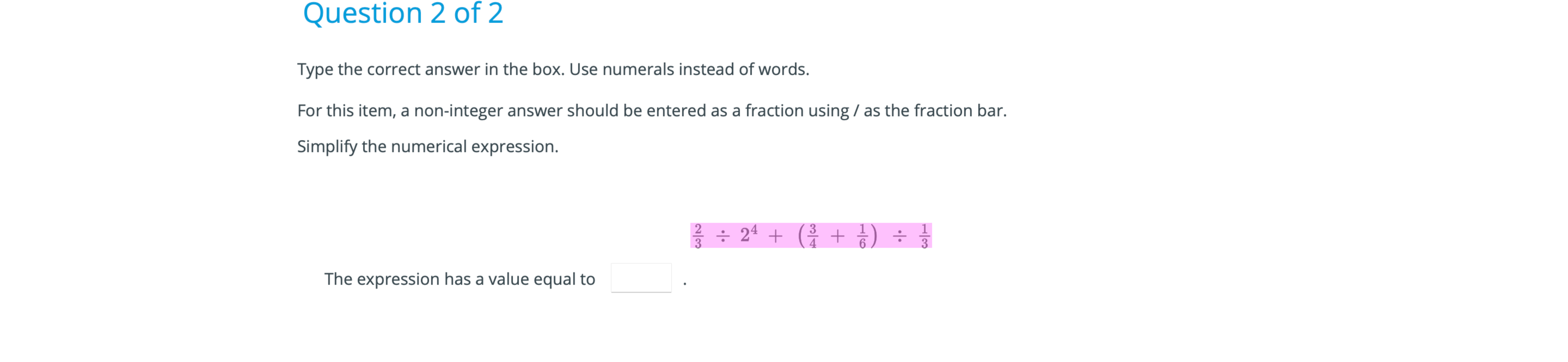 Solved Question 2 ﻿of 2Type the correct answer in the box. | Chegg.com