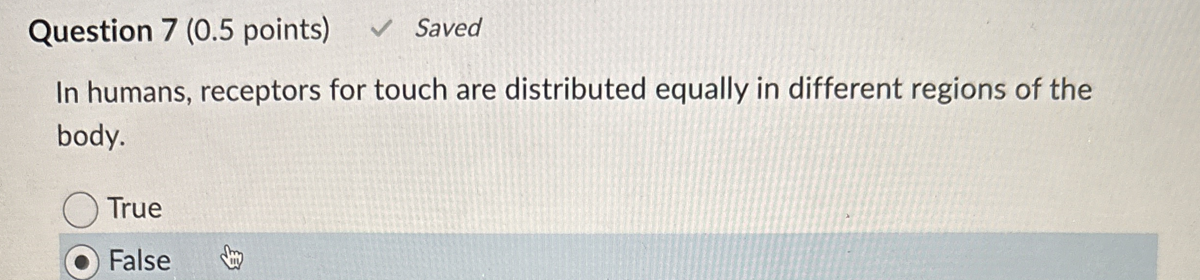 Solved Question 7 ( 0.5 ﻿points) ﻿SavedIn humans, receptors | Chegg.com