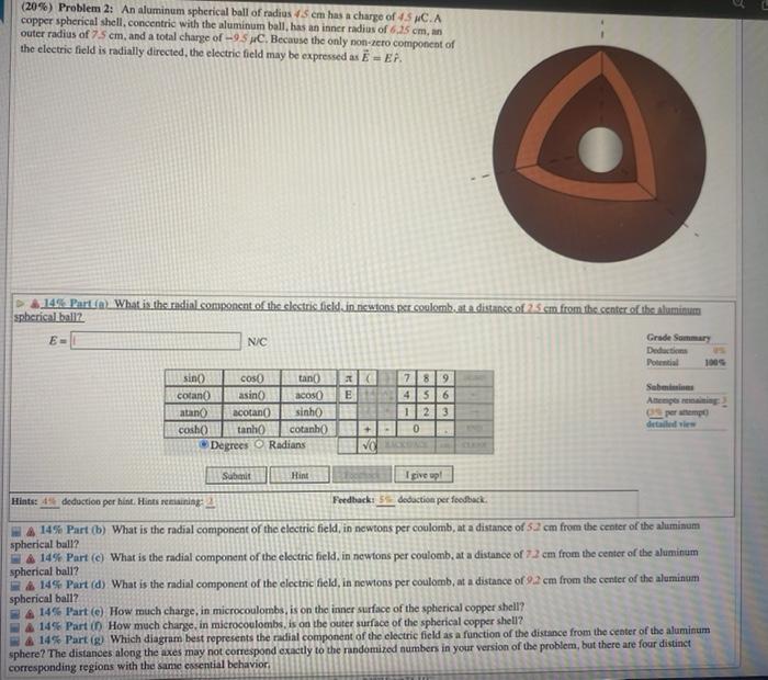 Solved (20%) Problem 2: An aluminum spherical ball of radias | Chegg.com