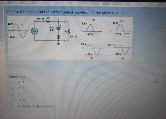 Solved Choose The Number Of The Correct Output Waveform Of 7584
