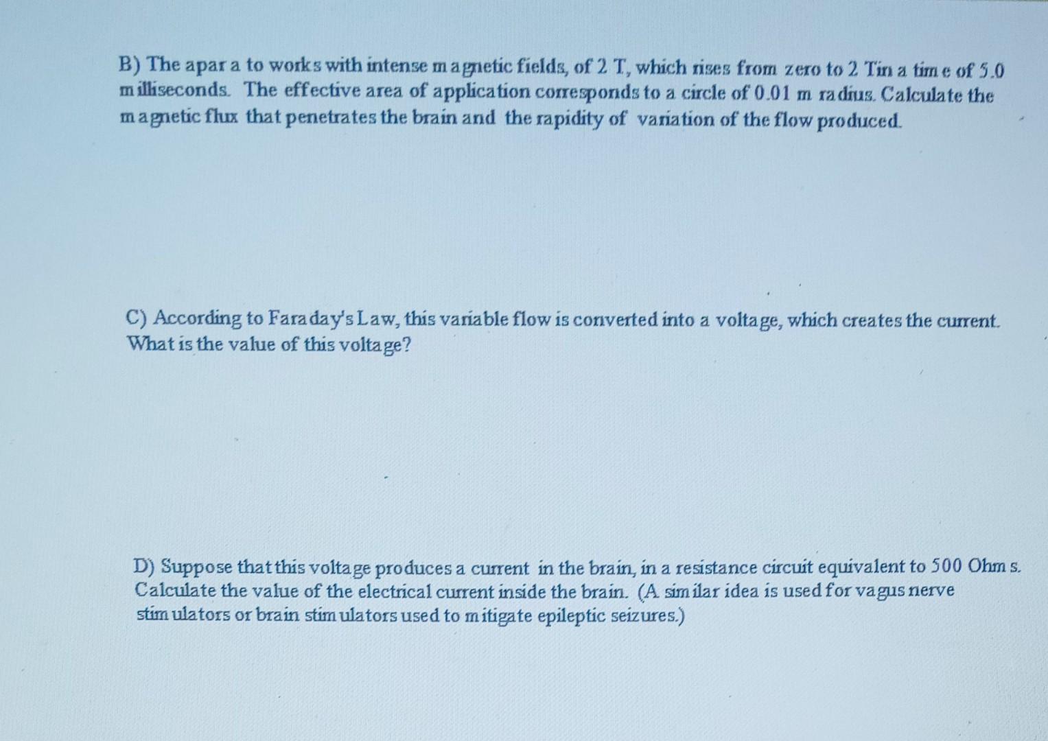 Solved 3) (20 points) A method called TMS (Transcranial | Chegg.com