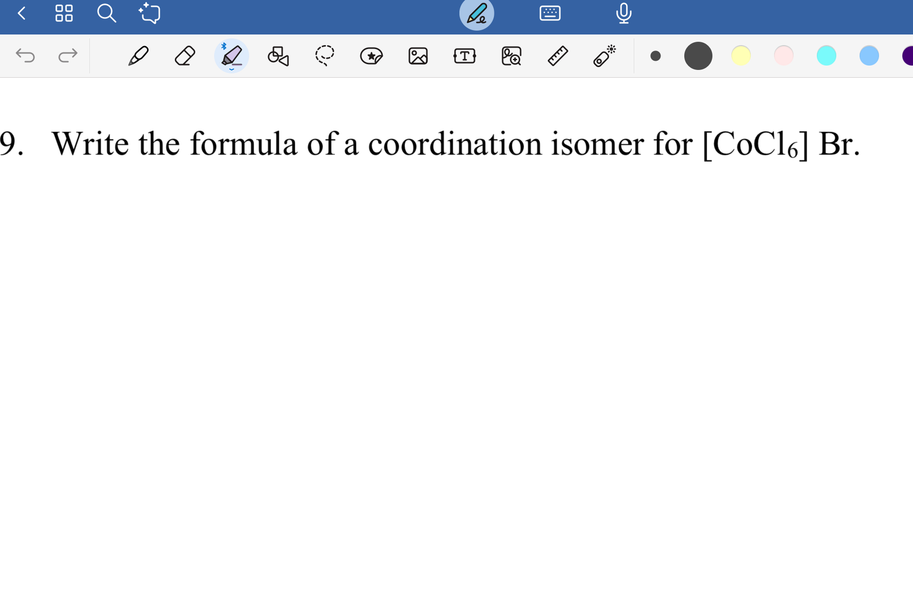 Solved Write the formula of a coordination isomer for | Chegg.com