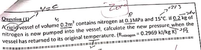 Solved Question (1 7 A rigid) vessel of volume A rigig | Chegg.com