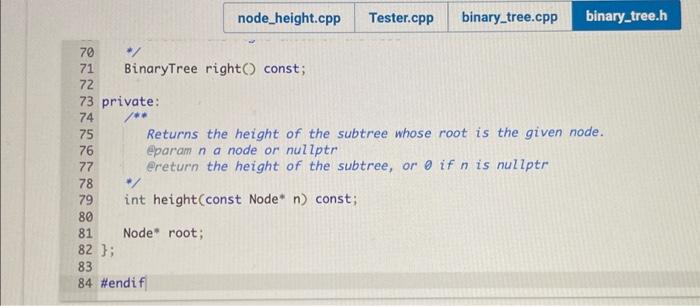 Solved The Binarytree Class Of The A Binary Tree