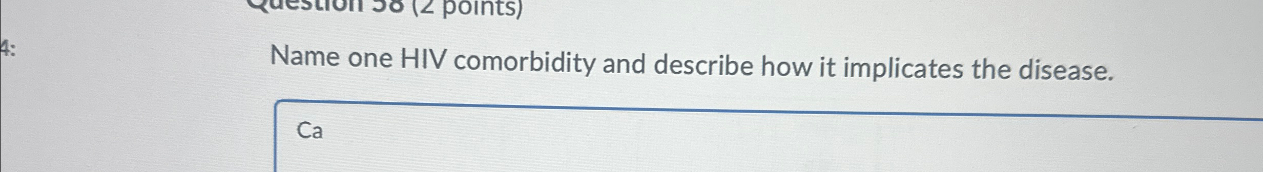 Solved Name one HIV comorbidity and describe how it | Chegg.com Solved Name one HIV comorbidity and describe how it | Chegg.com