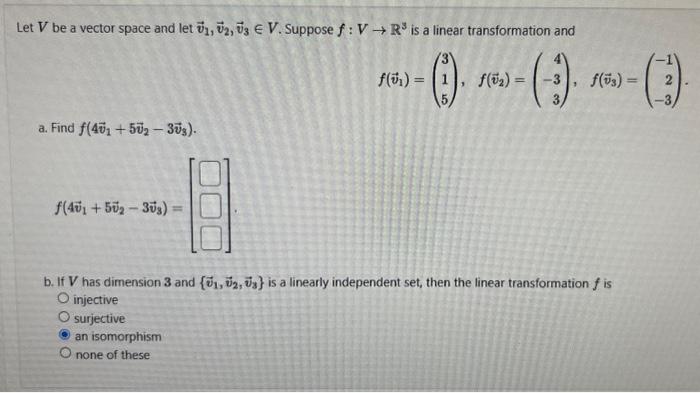 Solved Let V be a vector space and let v1,v2,v3∈V. Suppose | Chegg.com