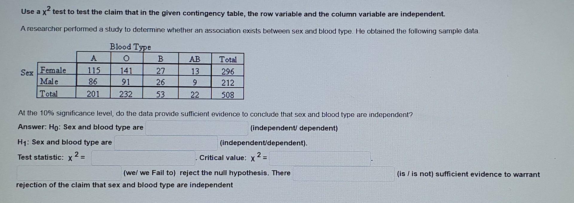 Solved Use a x2 test to test the claim that in the given | Chegg.com