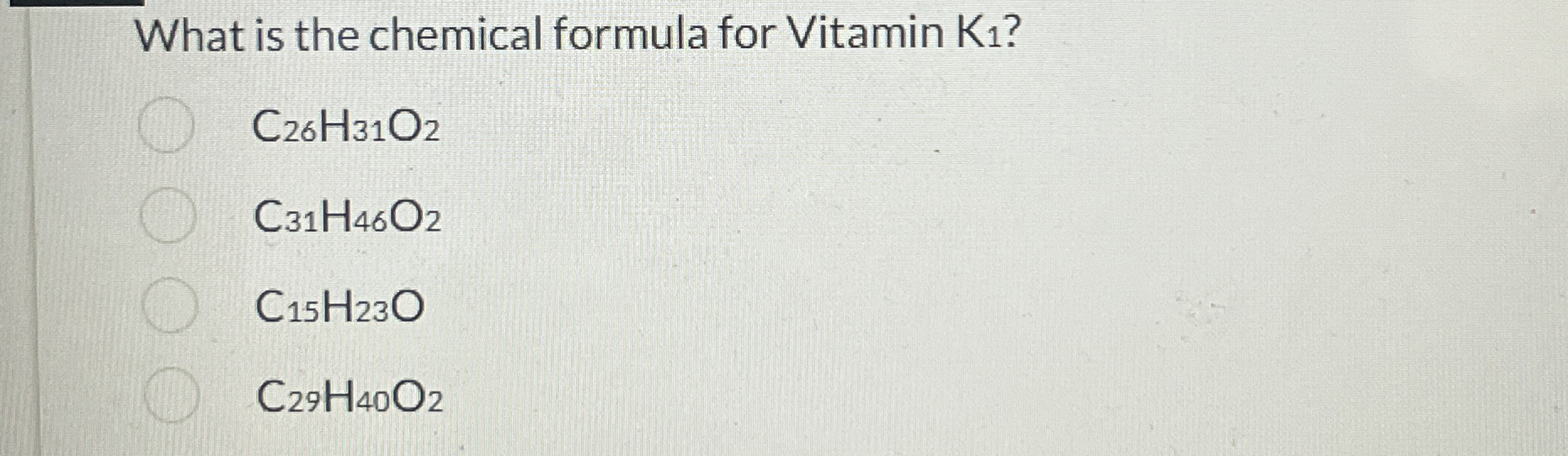 Solved What is the chemical formula for Vitamin | Chegg.com