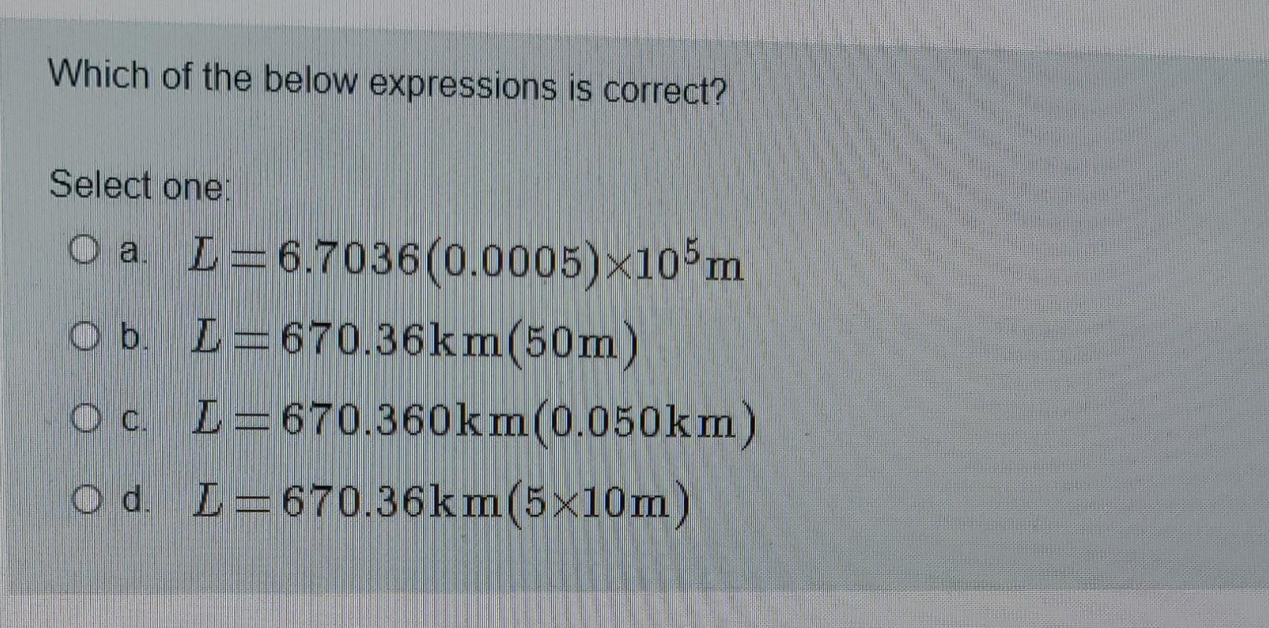 Solved Which of the below expressions is correct? Select | Chegg.com