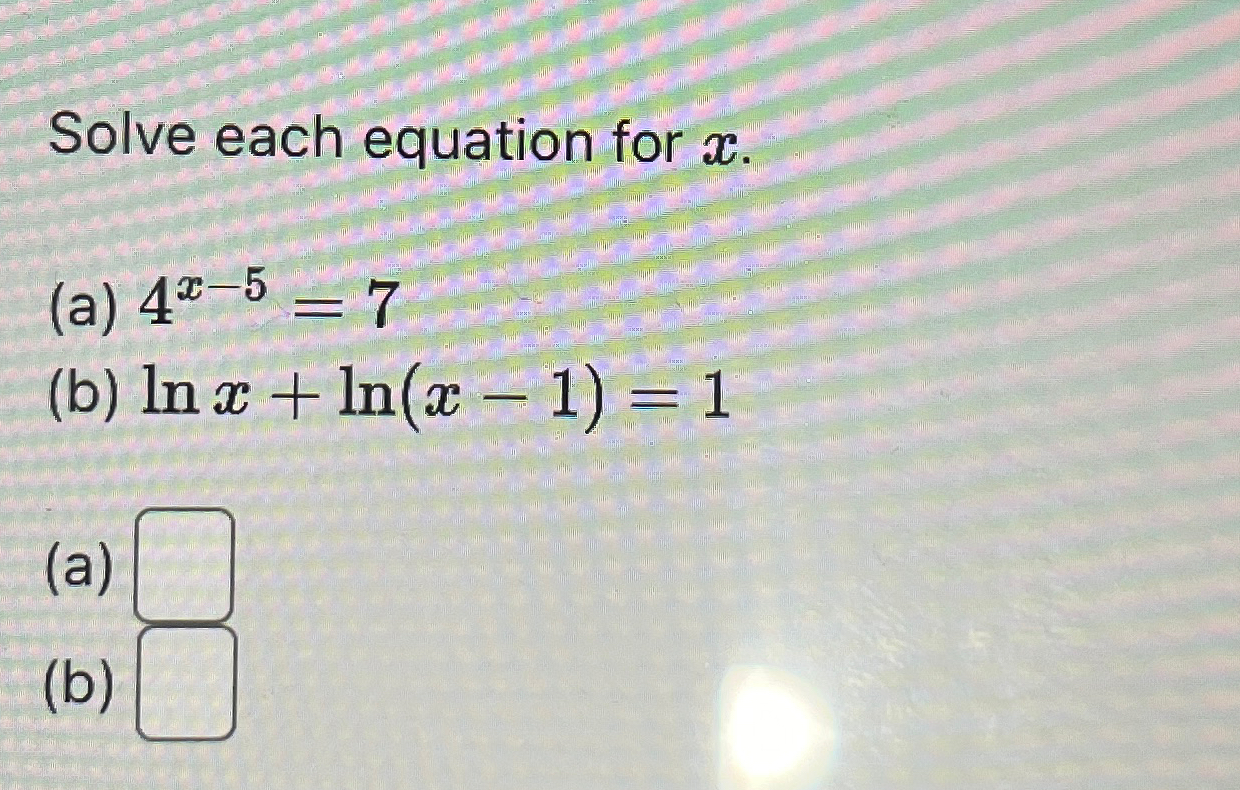 Solved Solve each equation for | Chegg.com