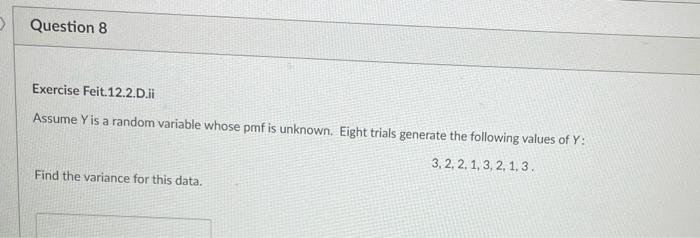 Solved Exercise Feit.12.2.D.ii Assume Y is a random variable | Chegg.com