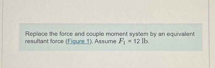 Solved Figure 1 of 1Replace the force and couple moment | Chegg.com