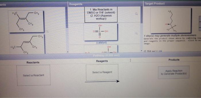Solved Reagents Target Product 1 Mix Reactants in DMSO or | Chegg.com