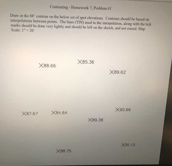 Solved Contouring-Homework 7, Problem #1 Draw in the 88' | Chegg.com