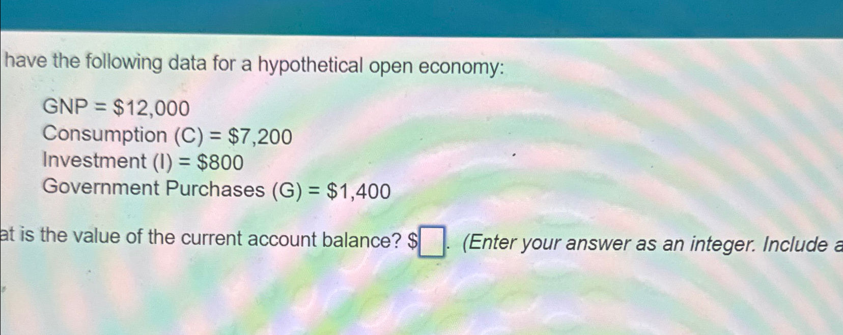 Solved have the following data for a hypothetical open | Chegg.com