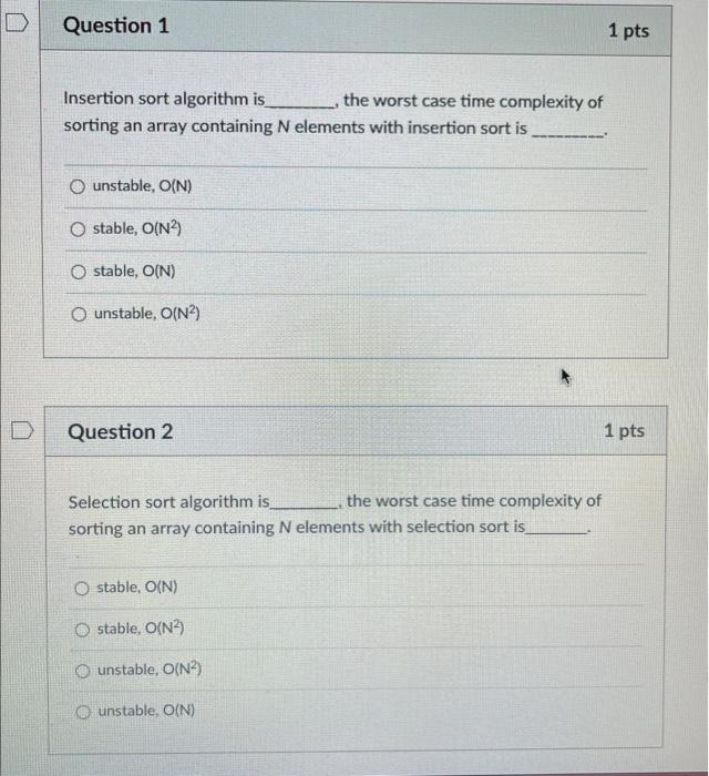 Solved Insertion sort algorithm is , the worst case time | Chegg.com