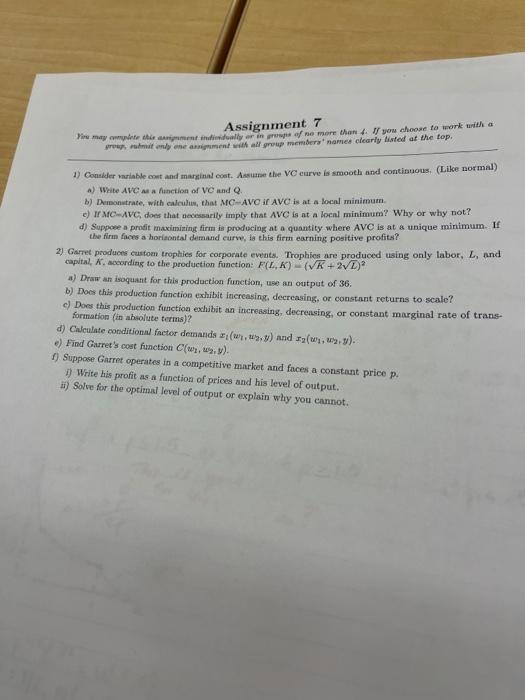 Solved Assignment 7 1) Consdeder meriable cont and marginal | Chegg.com