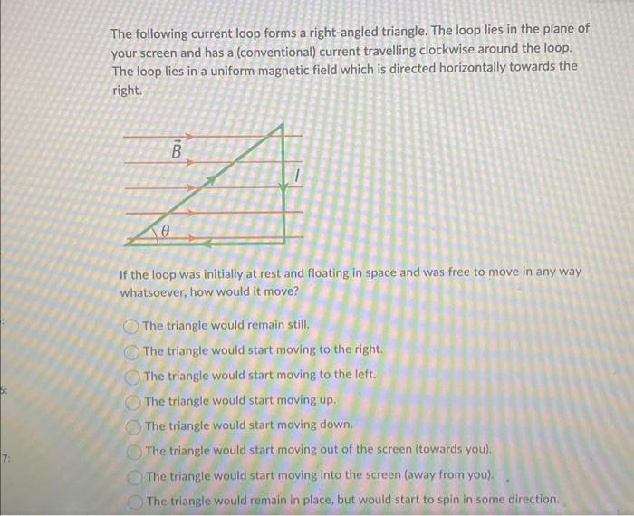 Solved The following current loop forms a right-angled | Chegg.com