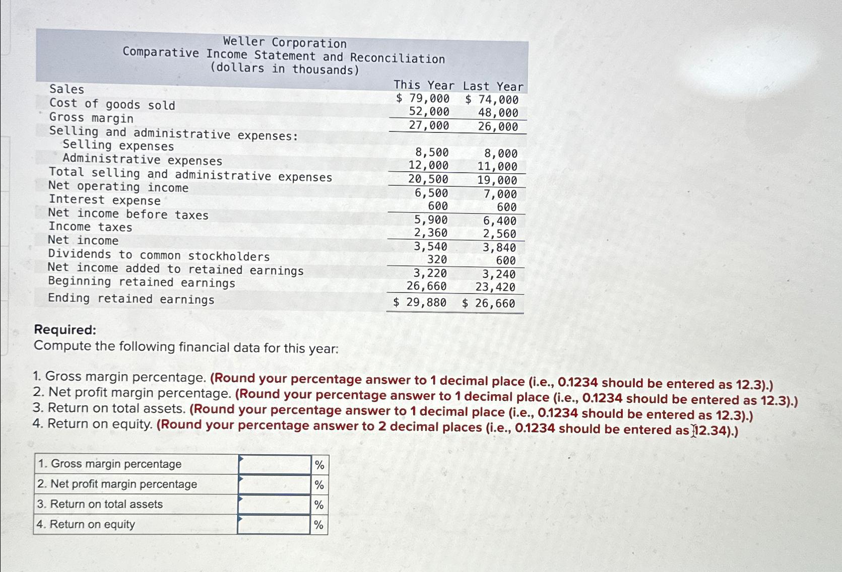 \table[[\table[[Weller Corporation],[Comparative | Chegg.com