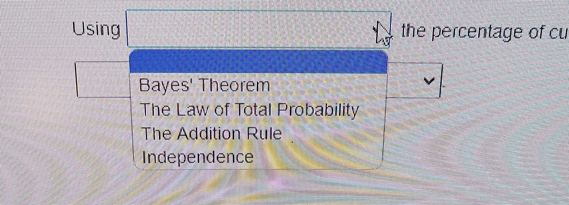 Solved Using Bayes' Theorem The Law of Total Probability The | Chegg.com