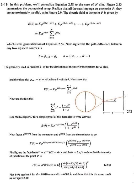 Solved 2-19. In this problem, we'll generalize Equation 2.58 | Chegg.com