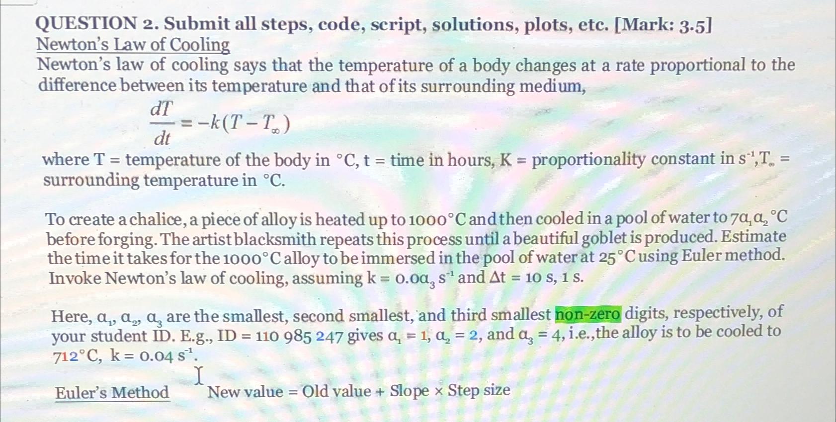 Solved QUESTION 2. ﻿Submit all steps, code, script, | Chegg.com