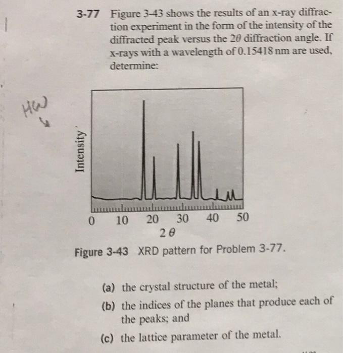 Solved 3-77 Figure 3-43 shows the results of an X-ray | Chegg.com