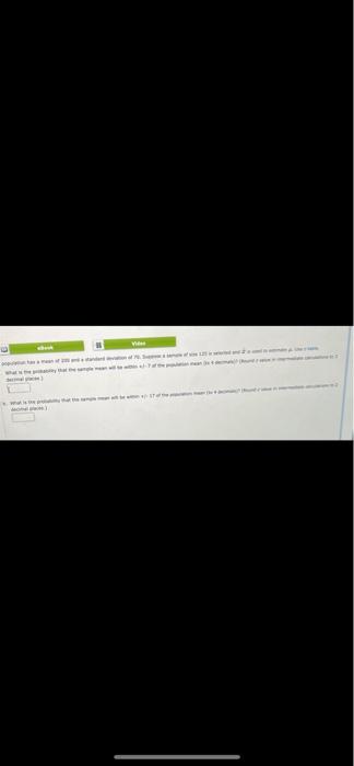 Solved population has a mean of 200 and a standard deviation | Chegg.com