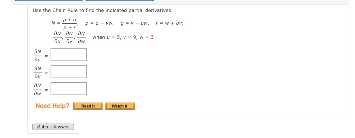 Solved Use the Chain Rule to find the indicated partial | Chegg.com