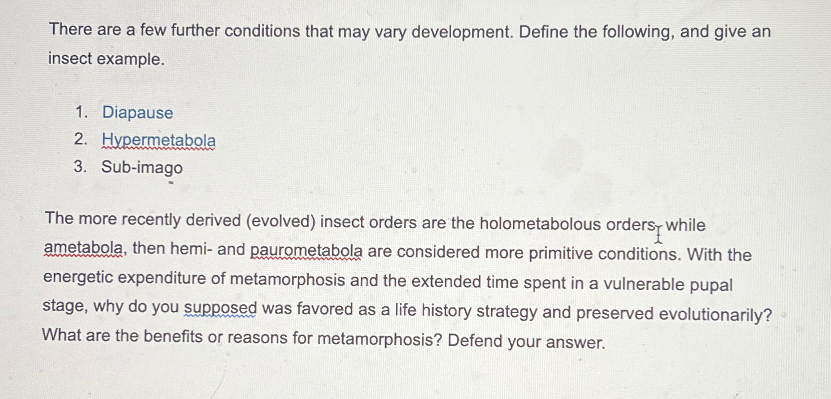 There are a few further conditions that may vary | Chegg.com