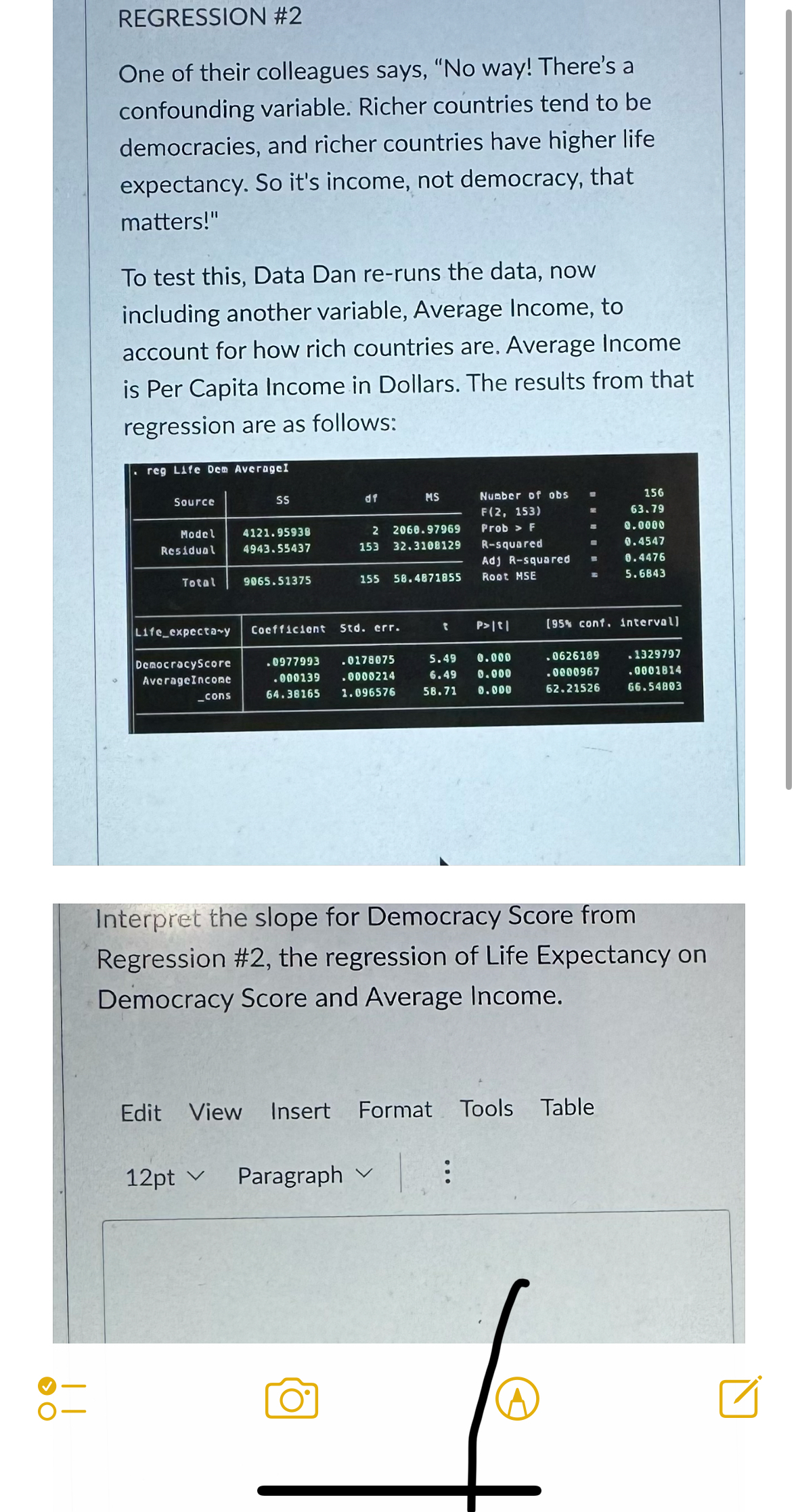 Solved How to solve REGRESSION #2One of their colleagues | Chegg.com