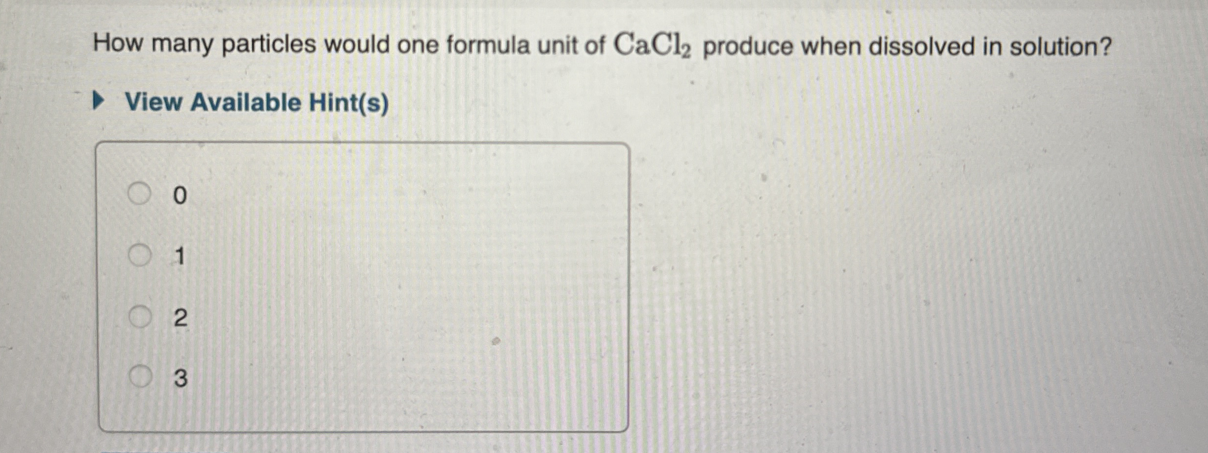 Solved How many particles would one formula unit of CaCl2 | Chegg.com