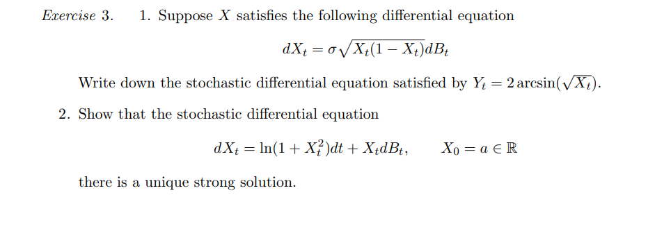 Solved Exercise 3. 1. ﻿Suppose x ﻿satisfies the following | Chegg.com