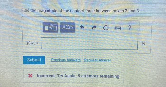 Solved A force of magnitude 7.50 N puches thee beres with | Chegg.com