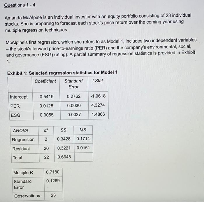 Solved Questions 1 - 4 Amanda McAlpine is an individual | Chegg.com
