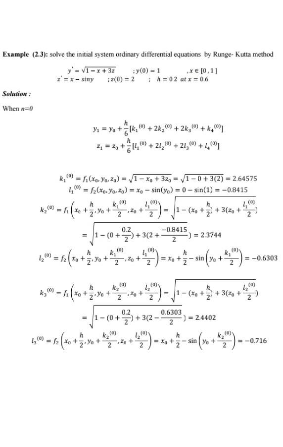 Solved Example (2.3): solve the initial system ordinary | Chegg.com