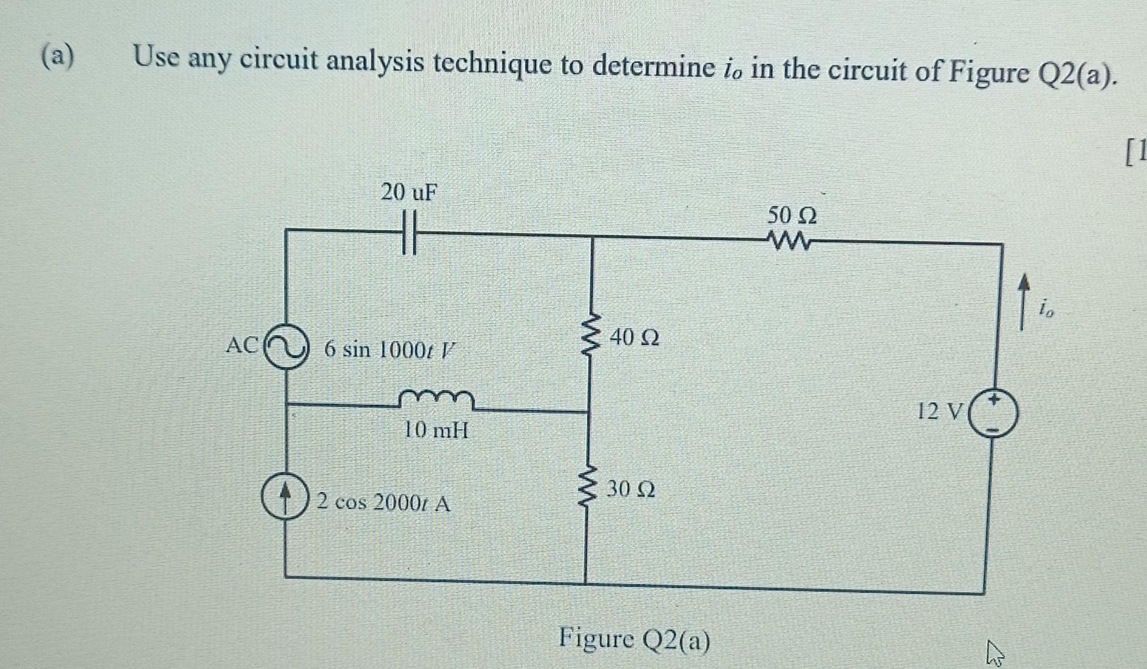 Solved (a) Use any circuit analysis technique to determine | Chegg.com