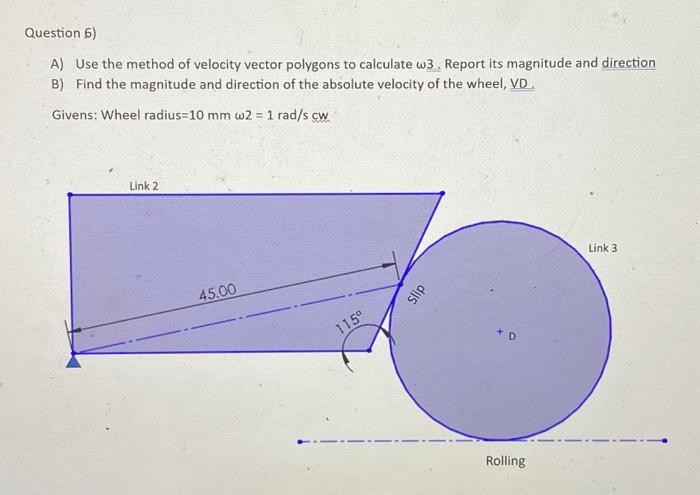 A) Use the method of velocity vector polygons to | Chegg.com