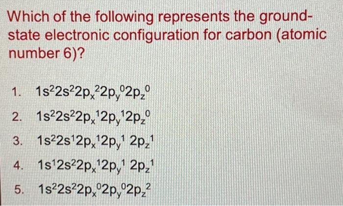 Solved Which of the following represents the groundstate | Chegg.com