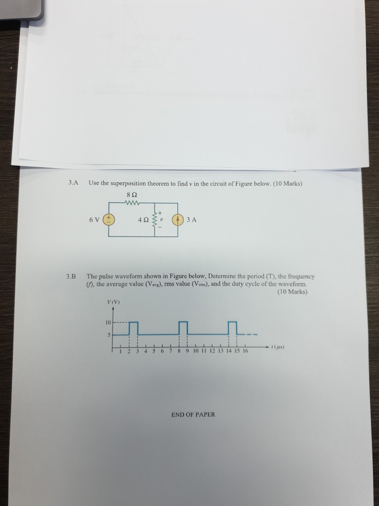 Solved 3.A Use the superposition theorem to find v in the | Chegg.com