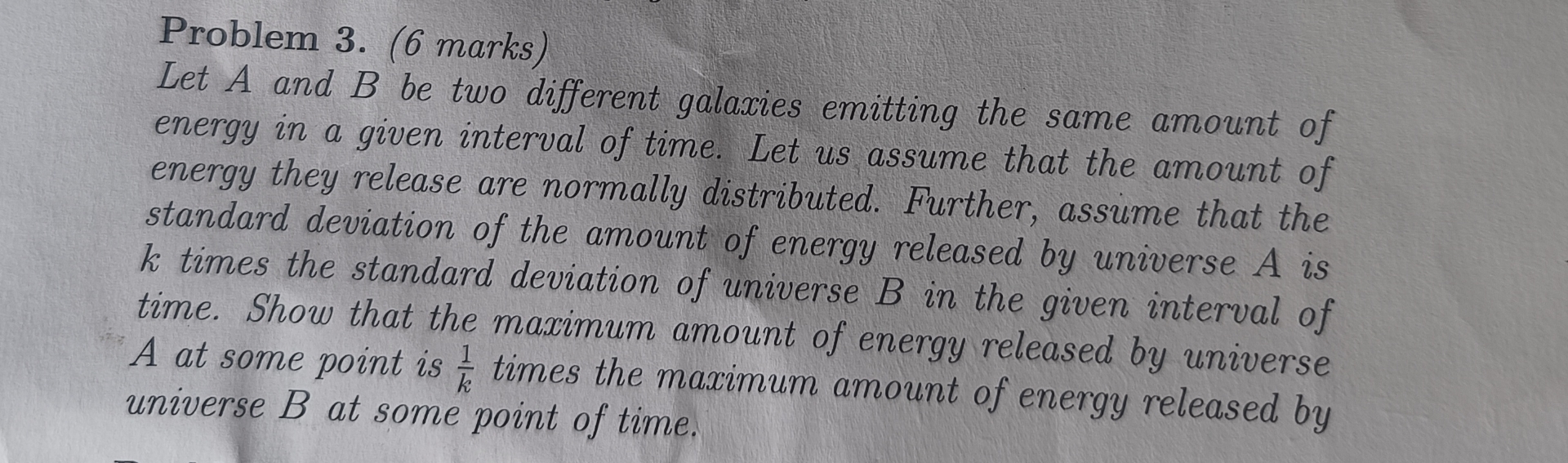 Solved Problem 3. (6 ﻿marks)Let A and B ﻿be two different | Chegg.com