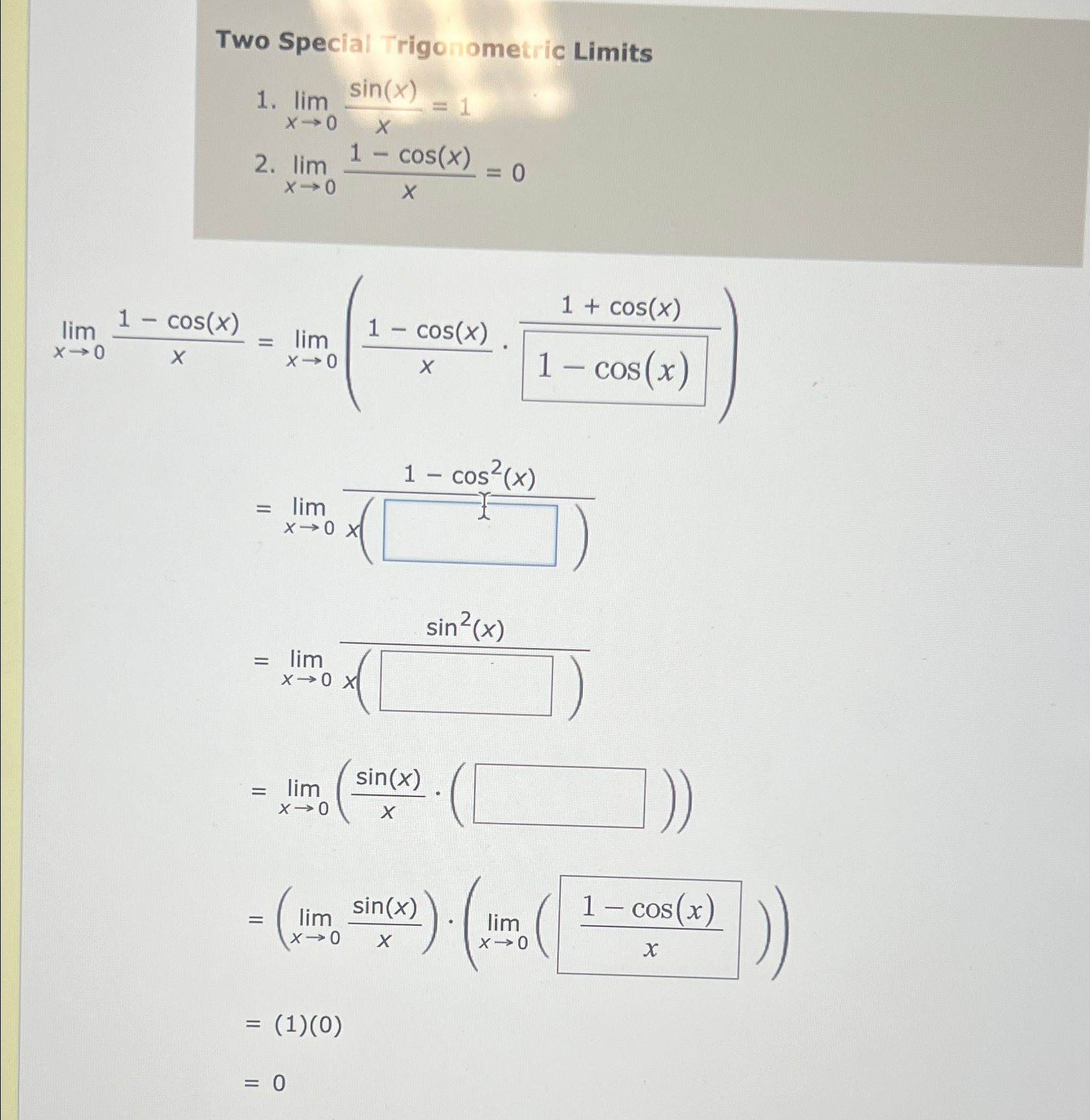 Solved Two Special Trigonometric | Chegg.com